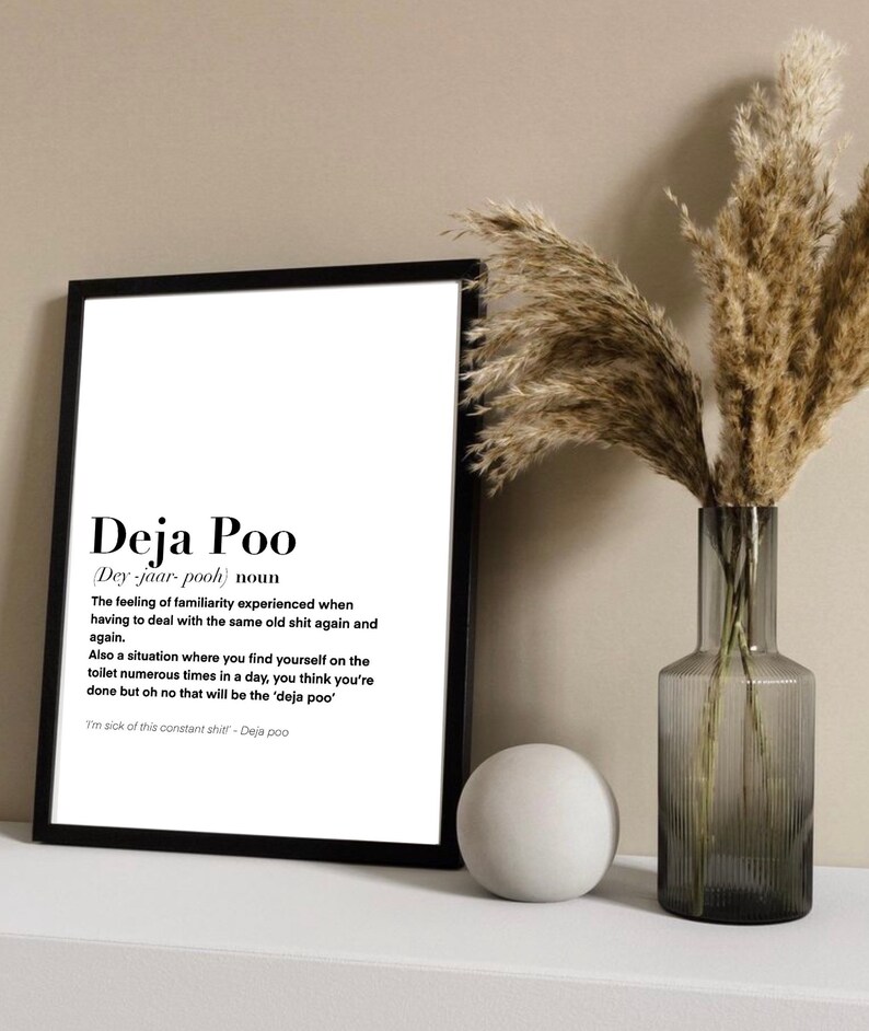 Deja Poo Definition Print | Wall Art Decor | Minimalist| Gifts for ...