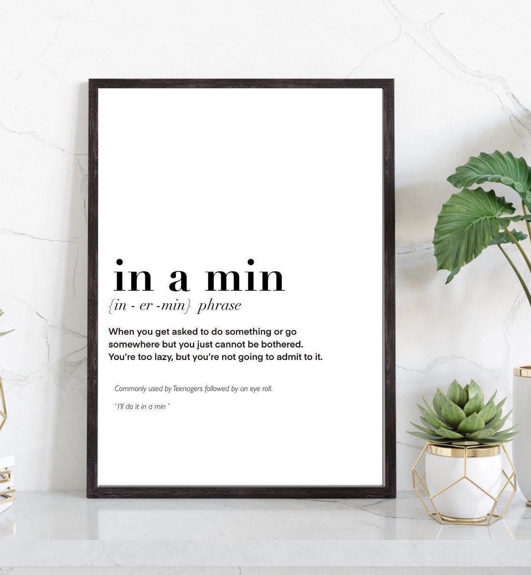 In a Min Print | Wall Art Decor | Minimalist| Gifts for Friends ...