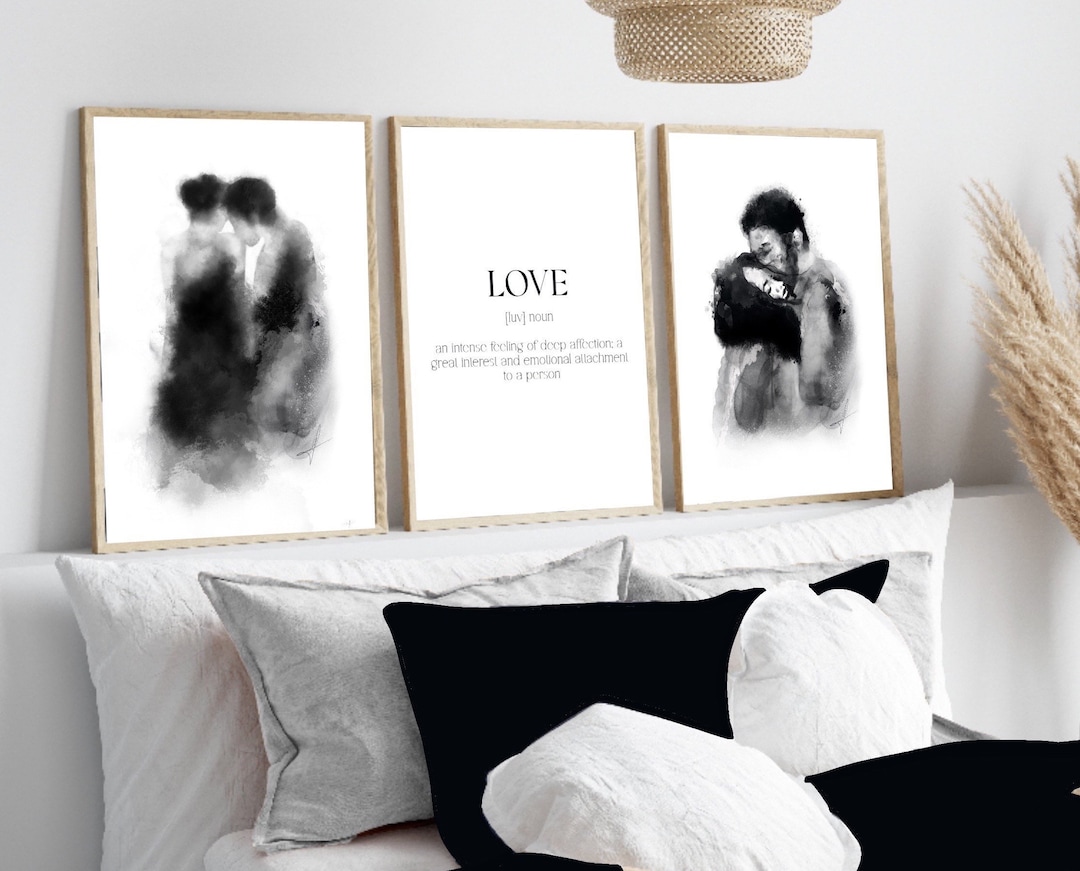 Watercolour Lovers Print Couple Kissing Wall Art Decorfashion Prints ...