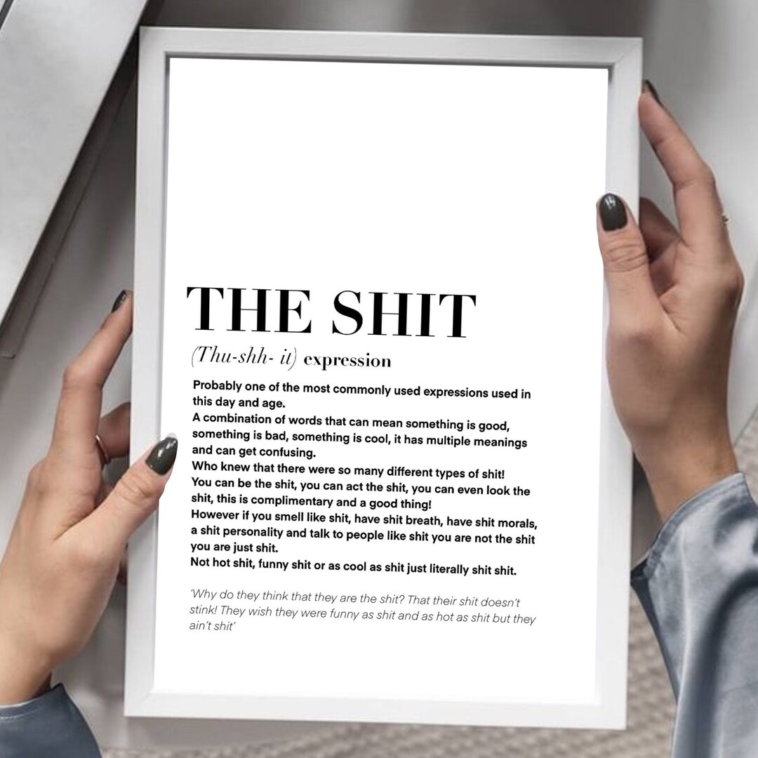 The Shit Definition Print | Wall Art Decor | Minimalist| Gifts for ...