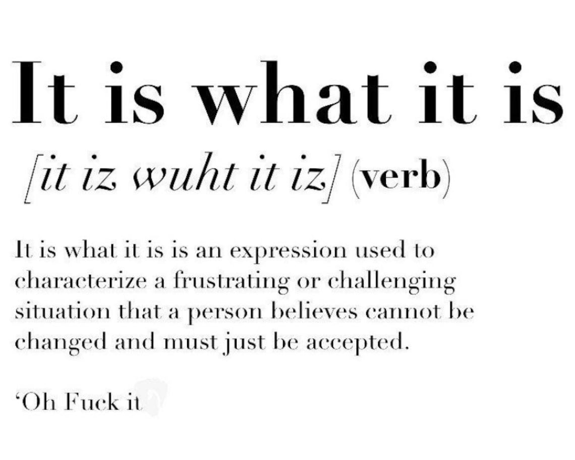 It is What It is Definition Print Wall Art Decor | Etsy