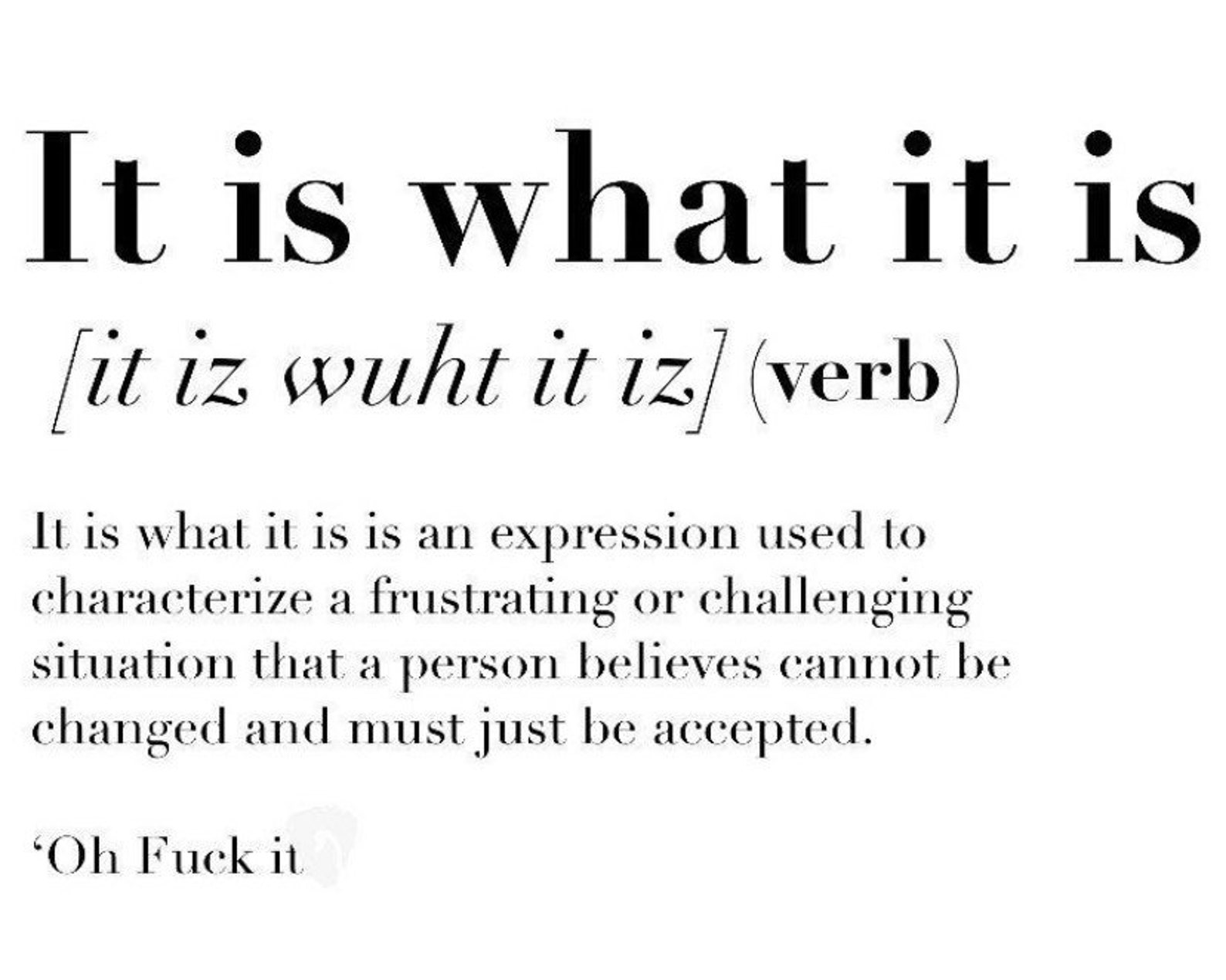 It is What It is Definition Print Wall Art Decor - Etsy UK
