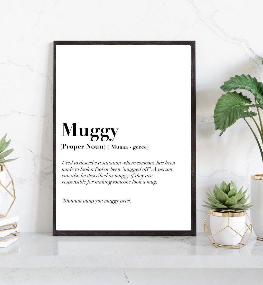 Muggy Definition Print | Wall Art Decor | Minimalist| Gifts for Friends ...