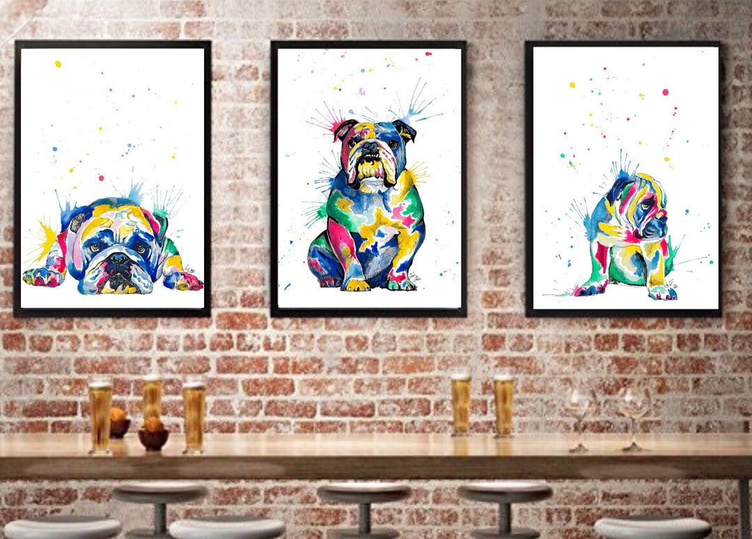 English Bulldog Prints British Bulldog Painting Bulldog Art Bulldog ...