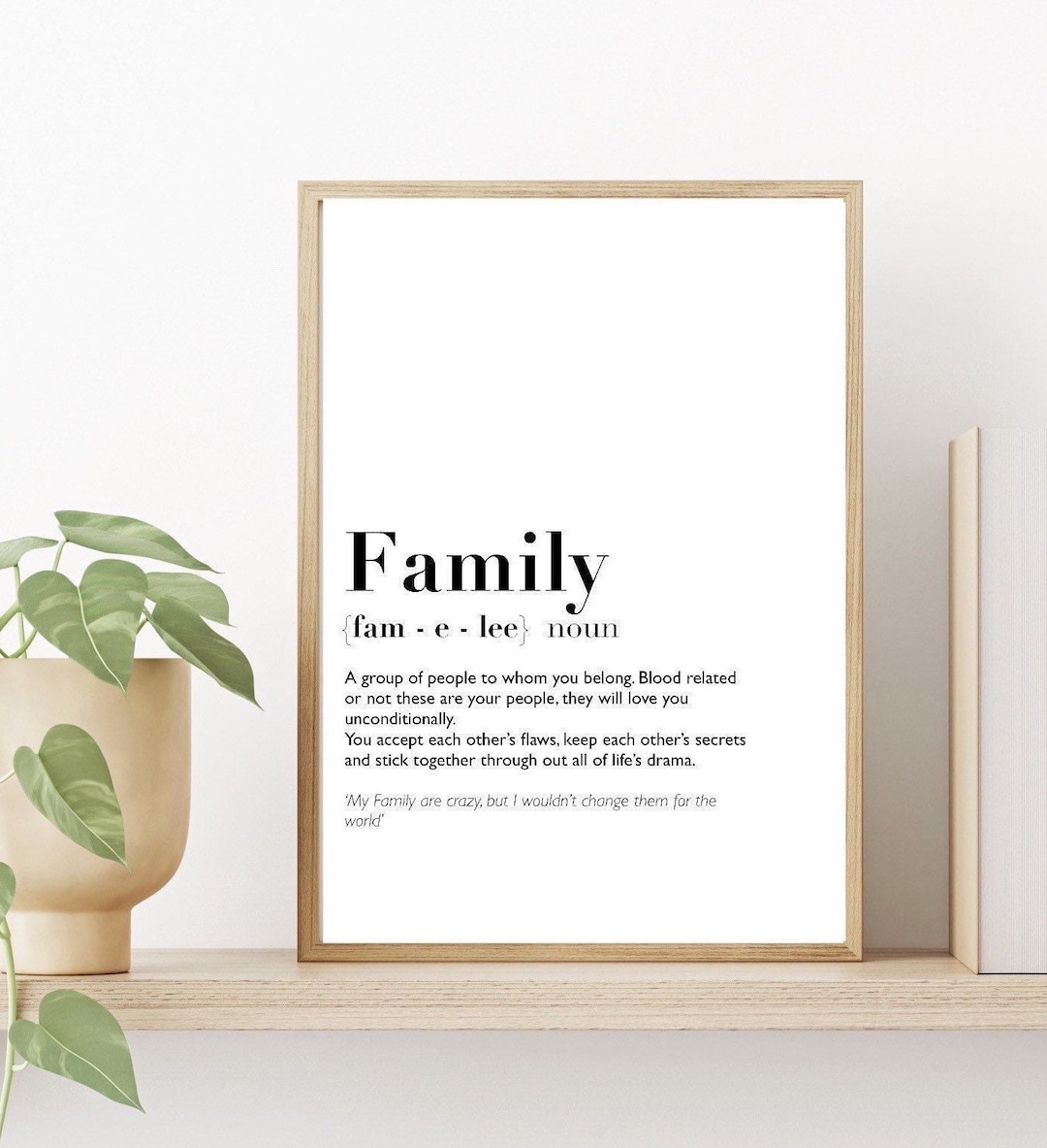 Family Definition Print Wall Art Decor Minimalist Gifts - Etsy