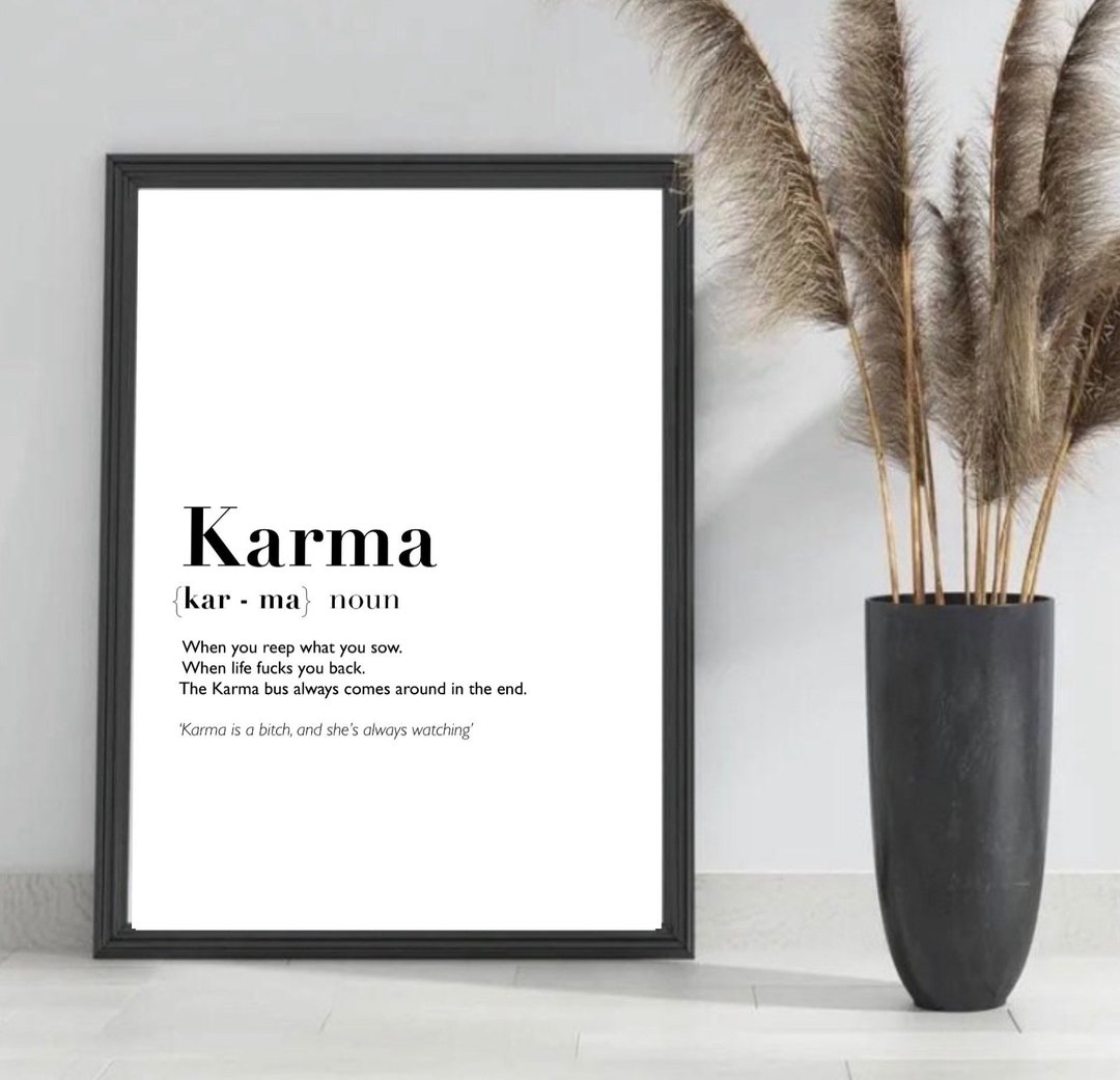 Karma Definition Print | Wall Art Decor | Minimalist| Gifts for Friends ...