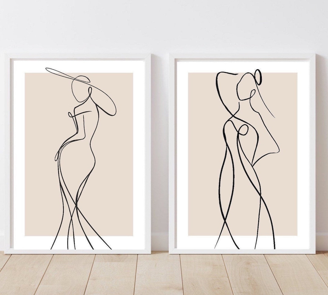 Woman Line Art Print| Female Line Drawing| Wall Decor|fashion Prints ...