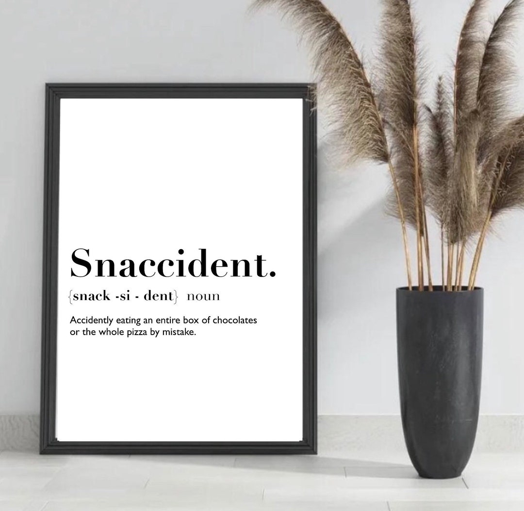 Snaccident Print | Wall Art Decor | Minimalist| Gifts for Friends ...