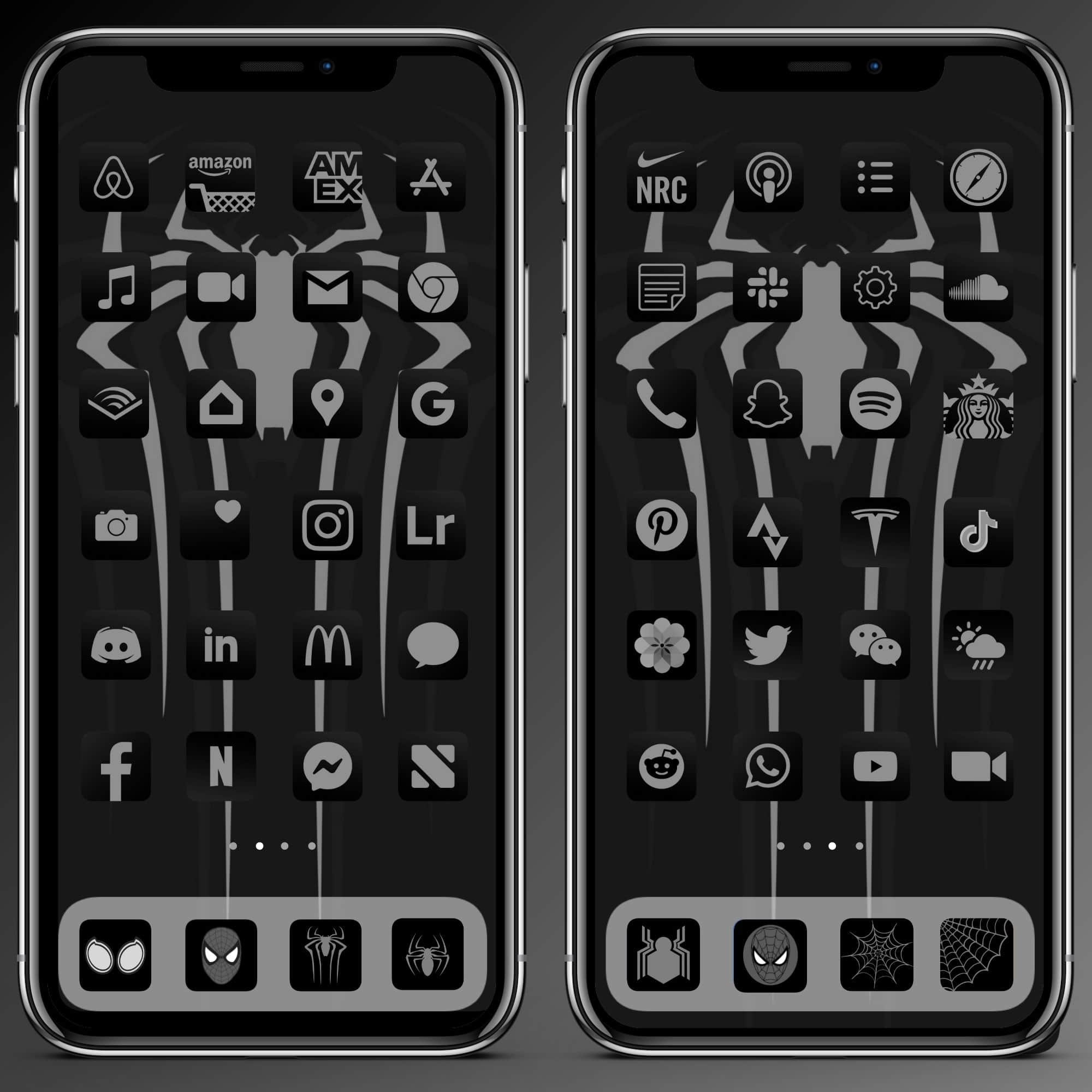 Ios14 Spiderman App Icons, Black Ios 14 App Icons | Marvel Superhero ...