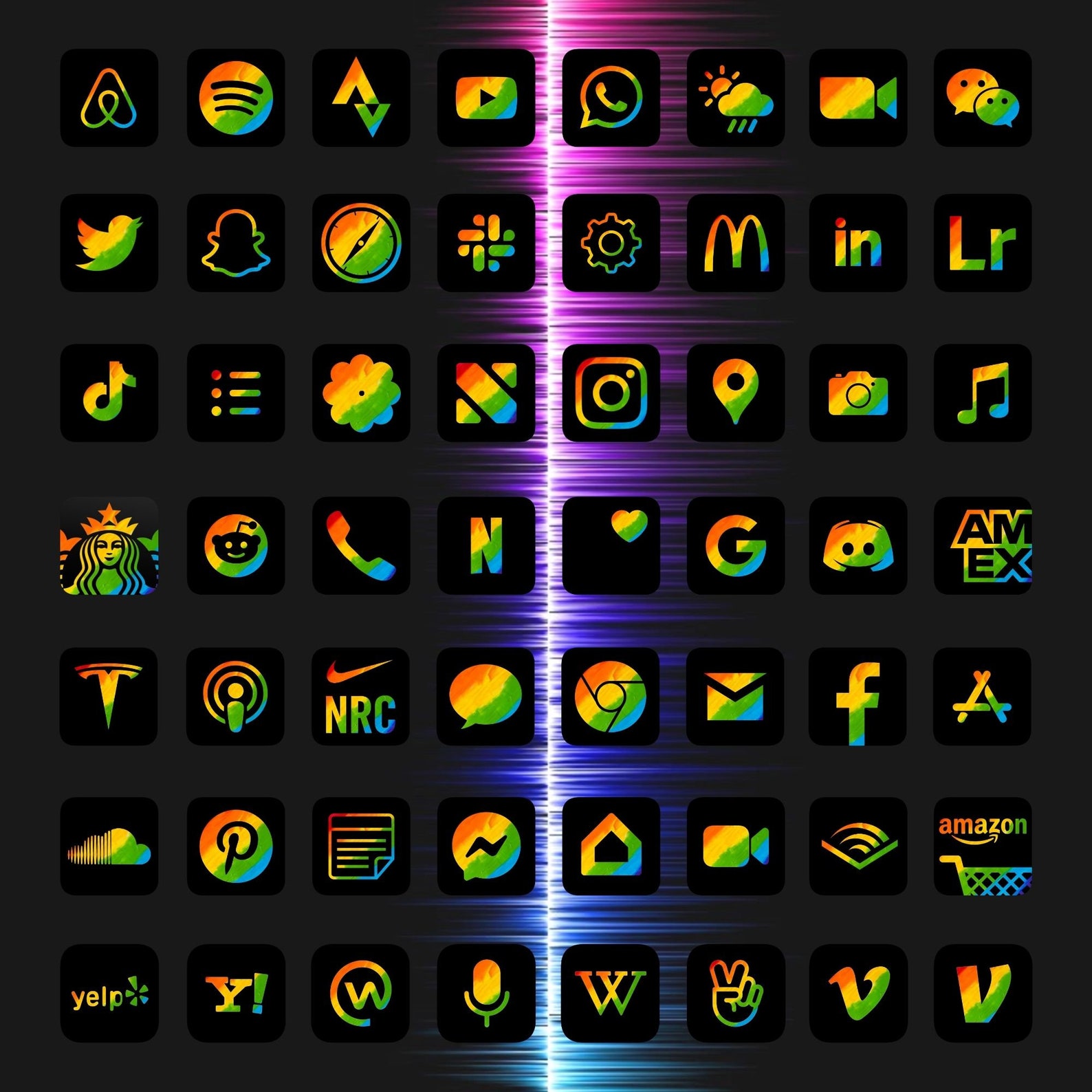 Rainbow Ios14 App Icons | Rainbow App Covers | LGBT & Pride Icons for ...