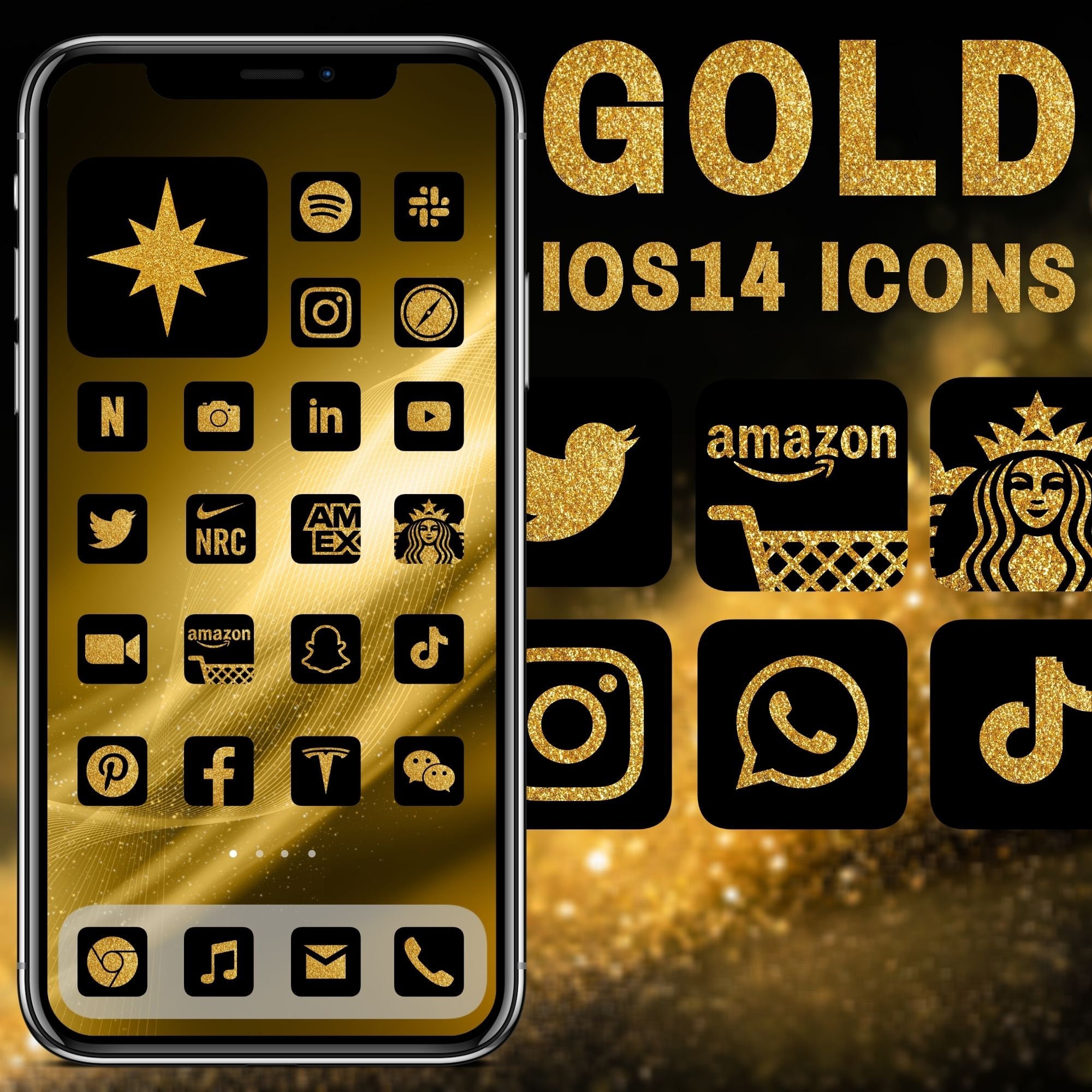 Gold Ios14 App Icons Pack I Golden Aesthetic iPhone Home - Etsy Australia