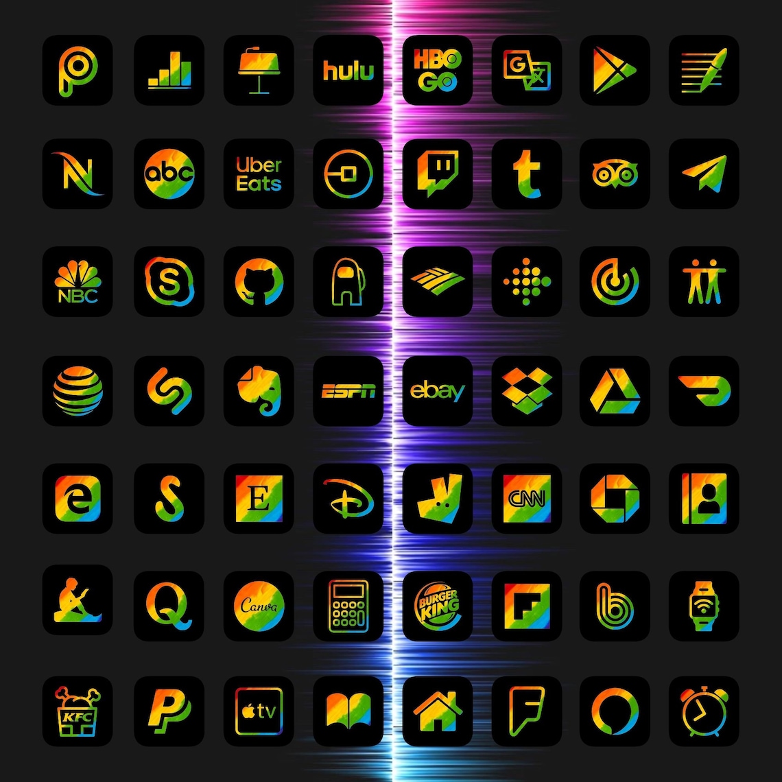 Rainbow Ios14 App Icons | Rainbow App Covers | LGBT & Pride Icons for ...