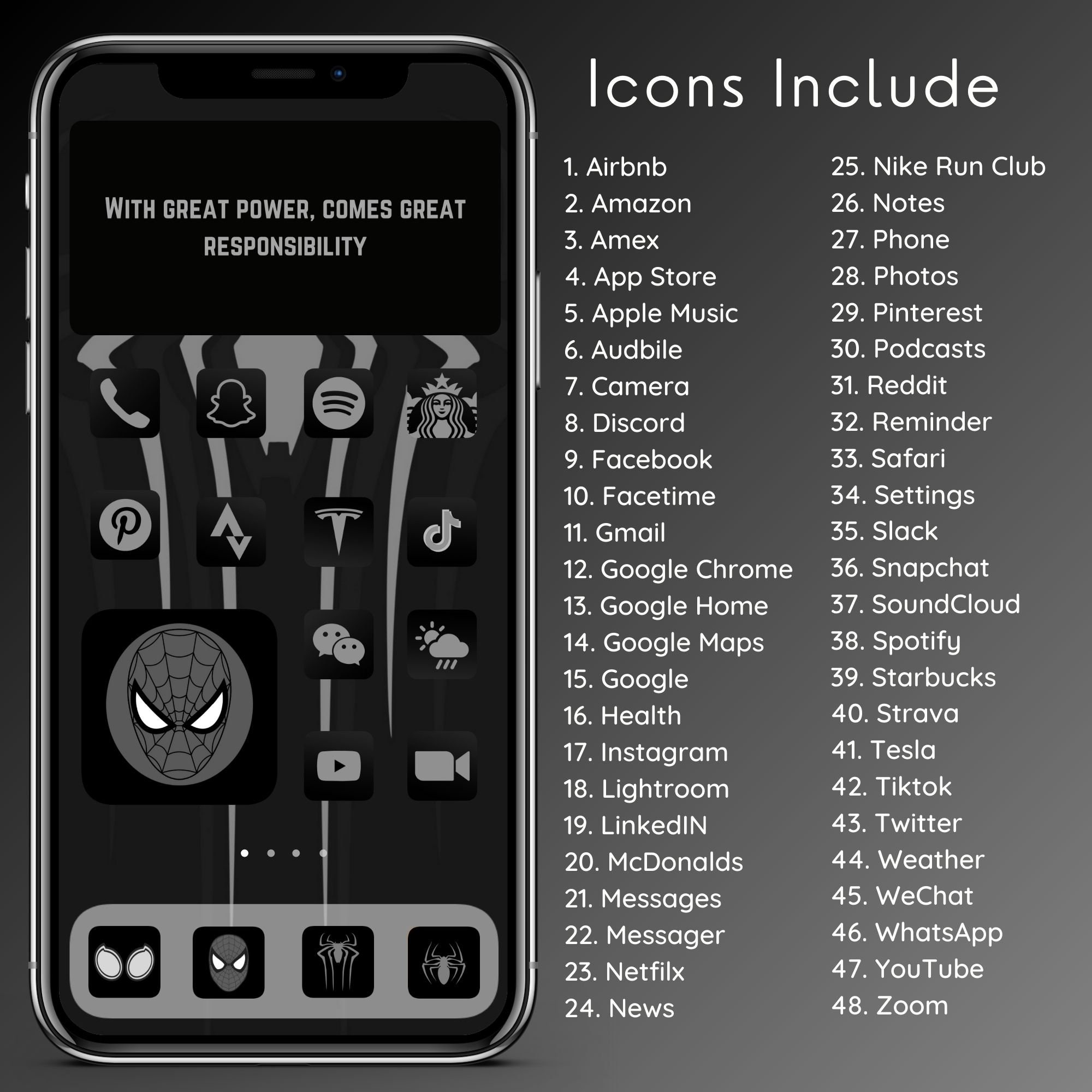 Ios14 Spiderman App Icons, Black Ios 14 App Icons | Marvel Superhero ...