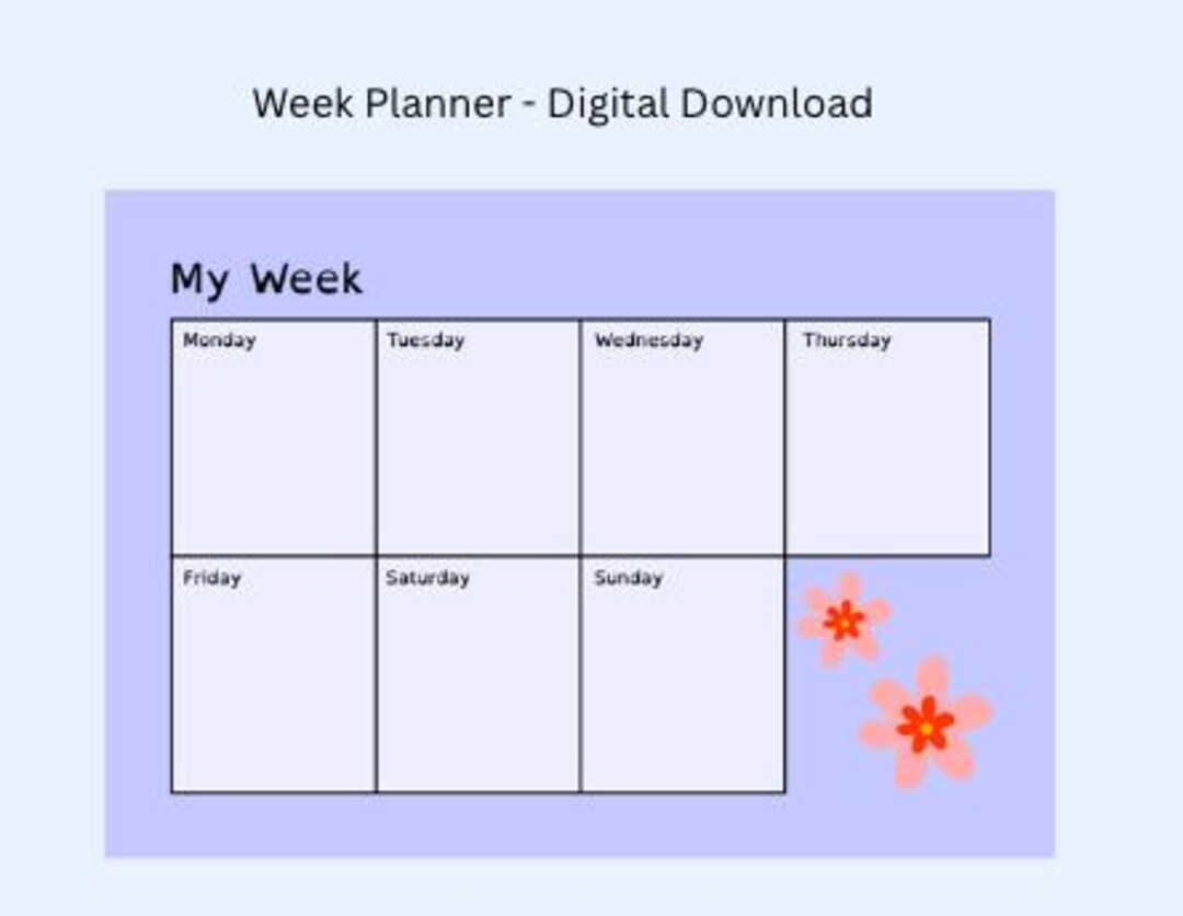 Week Planner With Dyslexia-friendly Font - Etsy