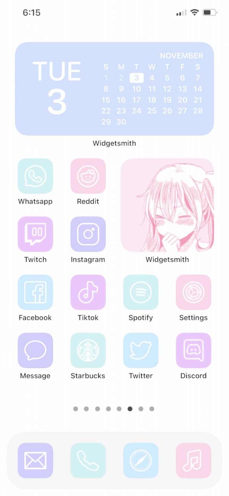Aesthetic Kawaii Pastel Themed Apple iPhone Ios 14 Icons Pack ...