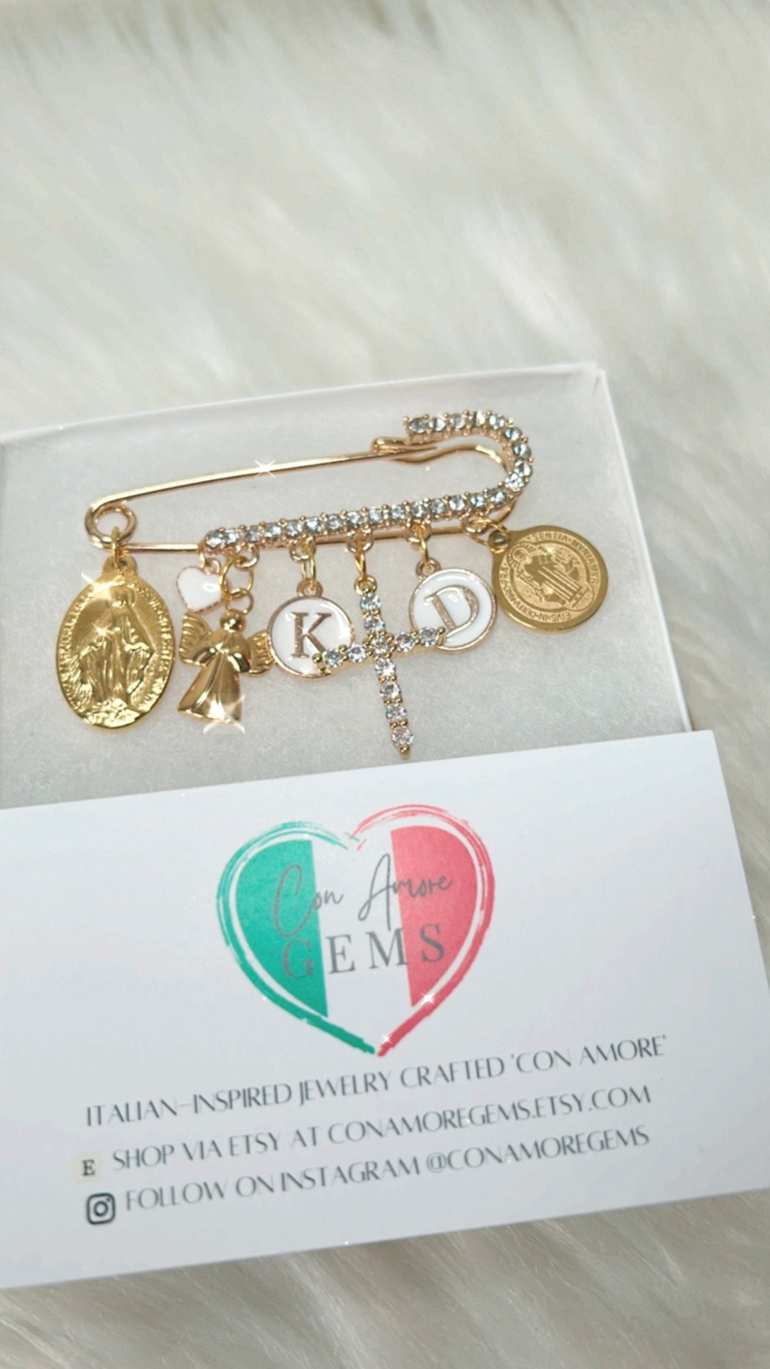 NEW Catholic Protection Pin for Newborn, Saint Benedict Baby Pin ...