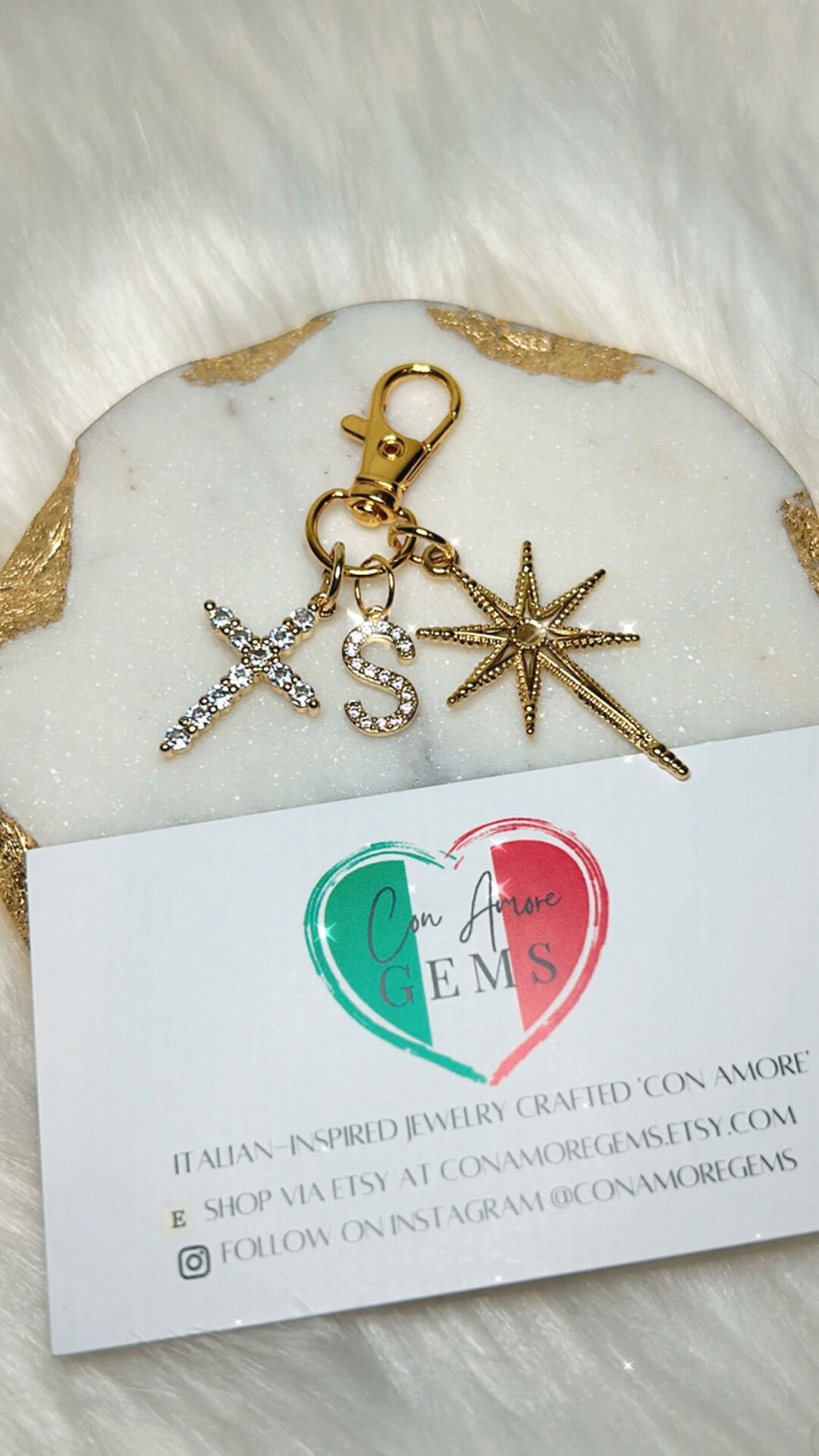 Custom Holy Cross Keychain, Personalized Catholic Gift With Initial ...