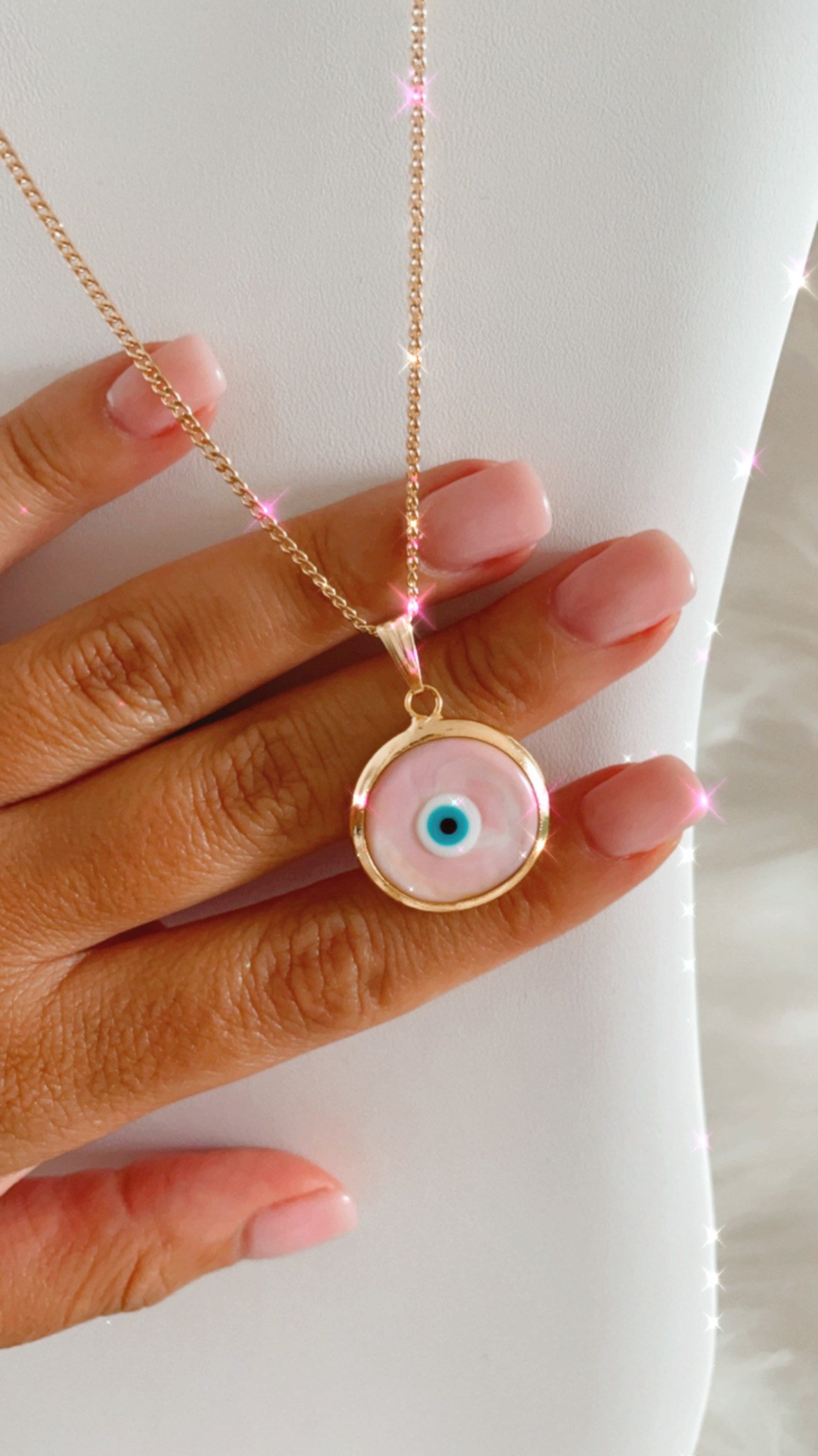 BESTSELLER Triple Evil Eye Protection Necklace 18K Gold | Etsy