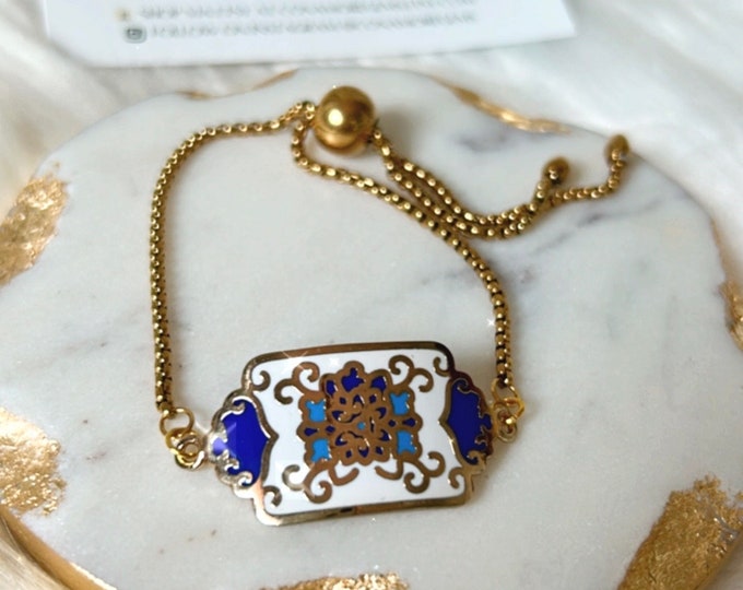 Sicilian Maiolica Tile Bracelet, Majolica Siciliana, Italy Bracelet ...