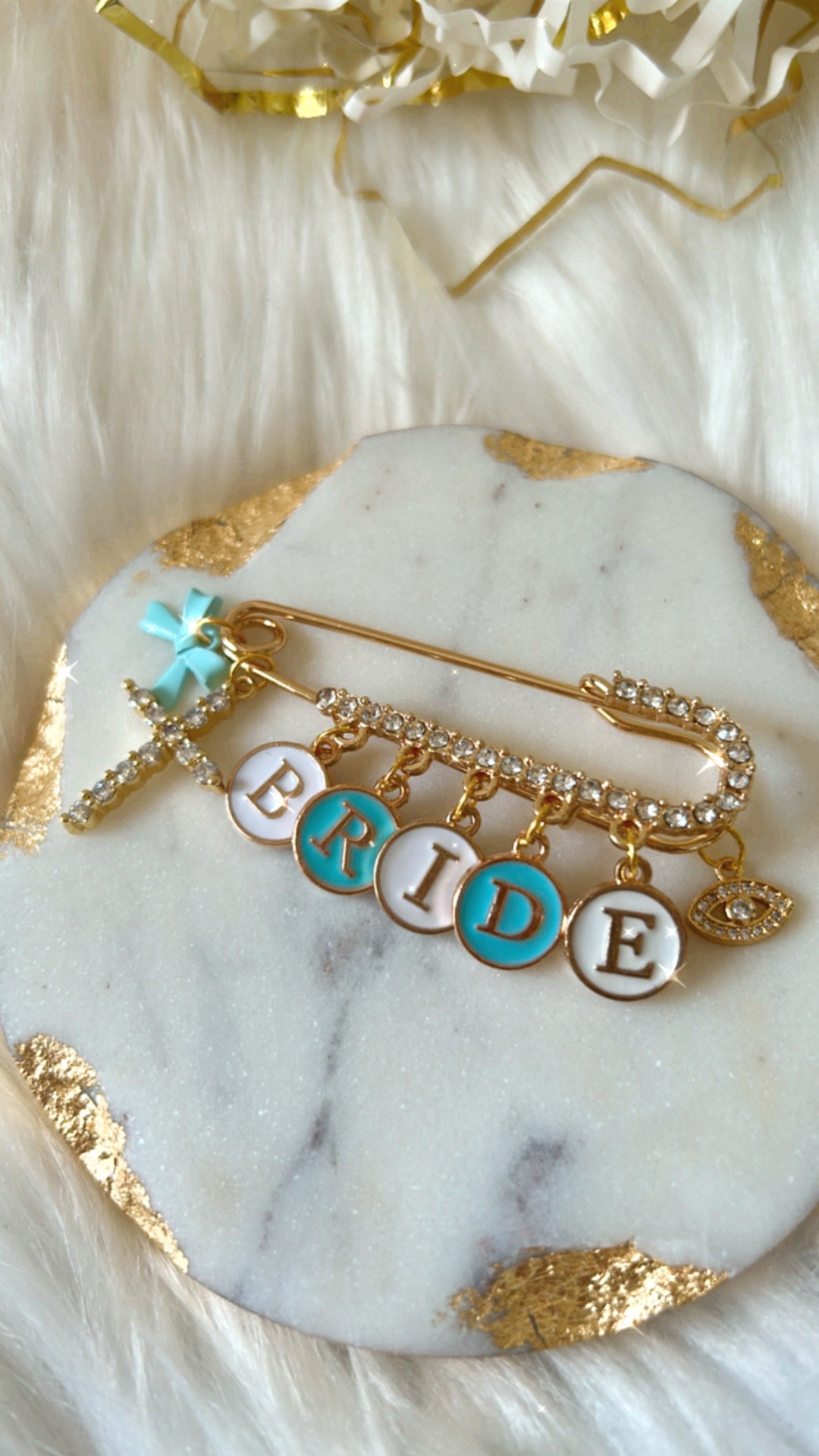 The something Blue Pin for Bride, Bridal Pin, Safety Pin for Bridal ...