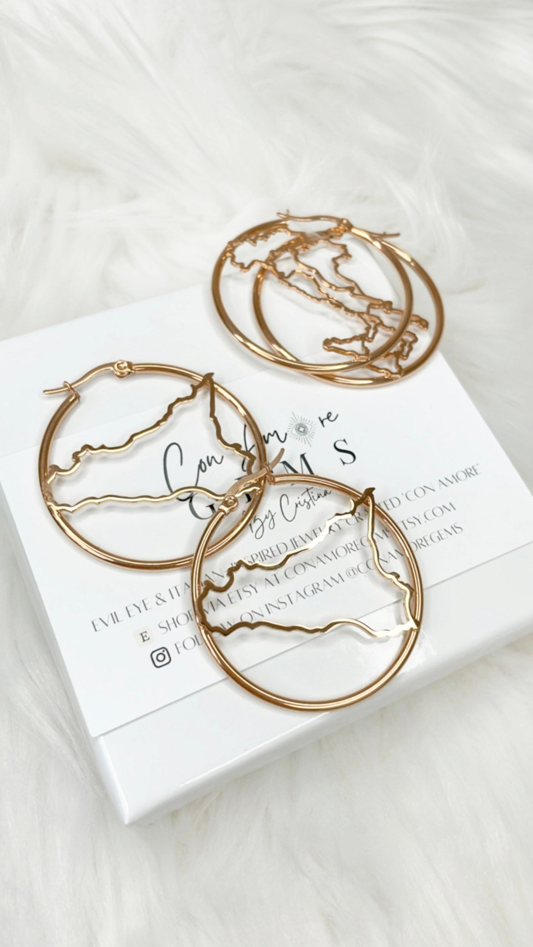 EXCLUSIVE Gold or Silver Sicily Map Earrings, Sicilian Map Cutout Hoop ...