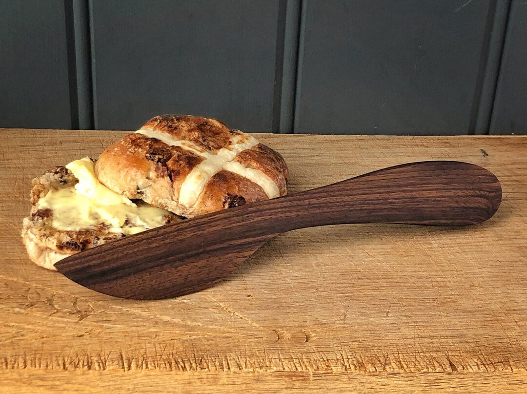 Walnut Kitchen Butter Spreader. Hand Carved. Unique Hotcross Bun Easter ...