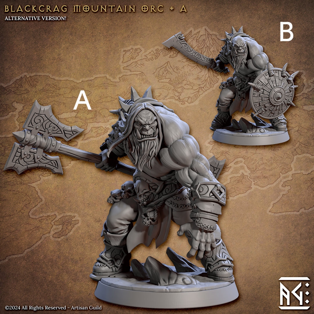 Orc Barbarian Infantry Miniatures - Artisan Guild | Orruk Bonesplitterz ...