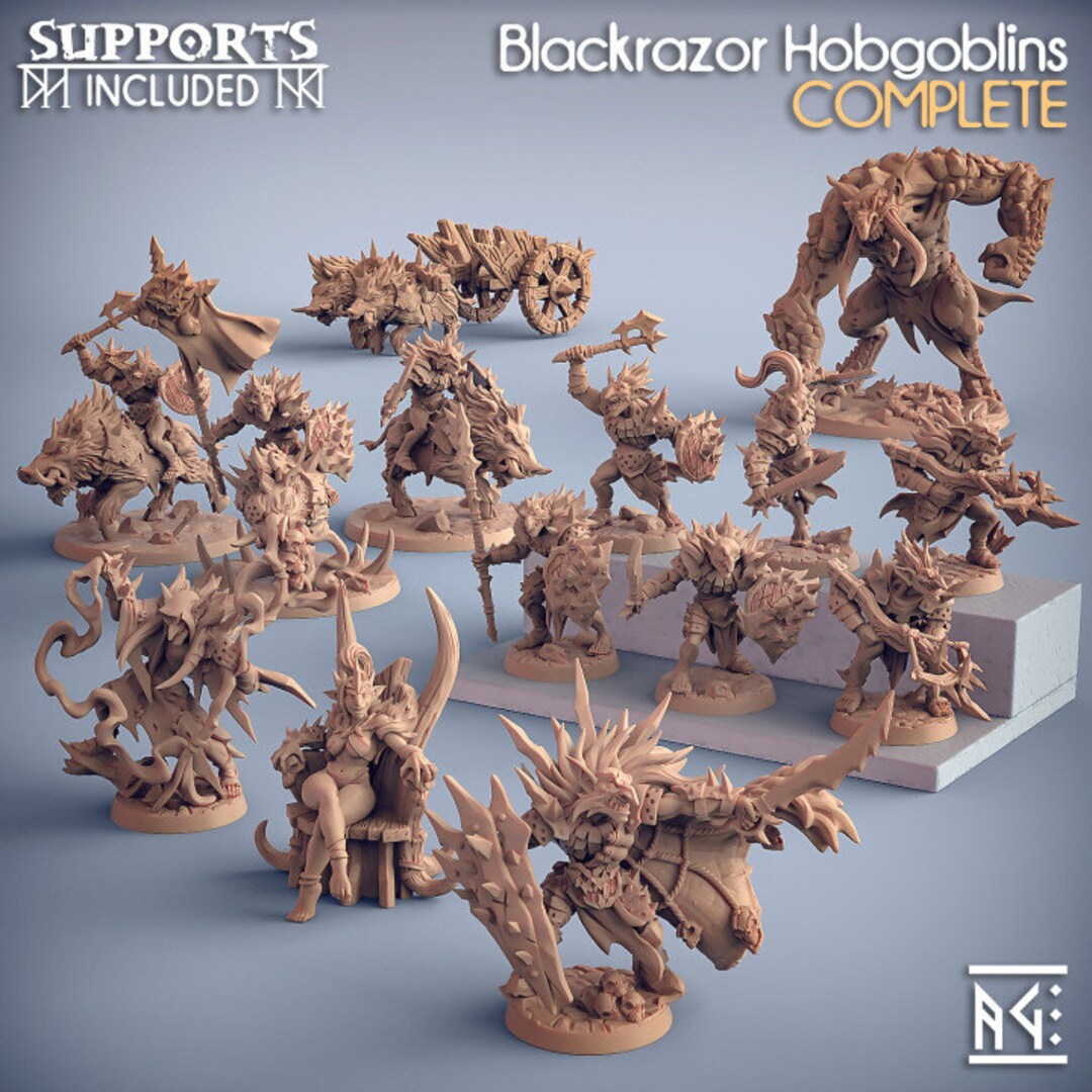 Razorback Hobgoblins Miniature Set - Artisan Guild | Goblin Army Set ...