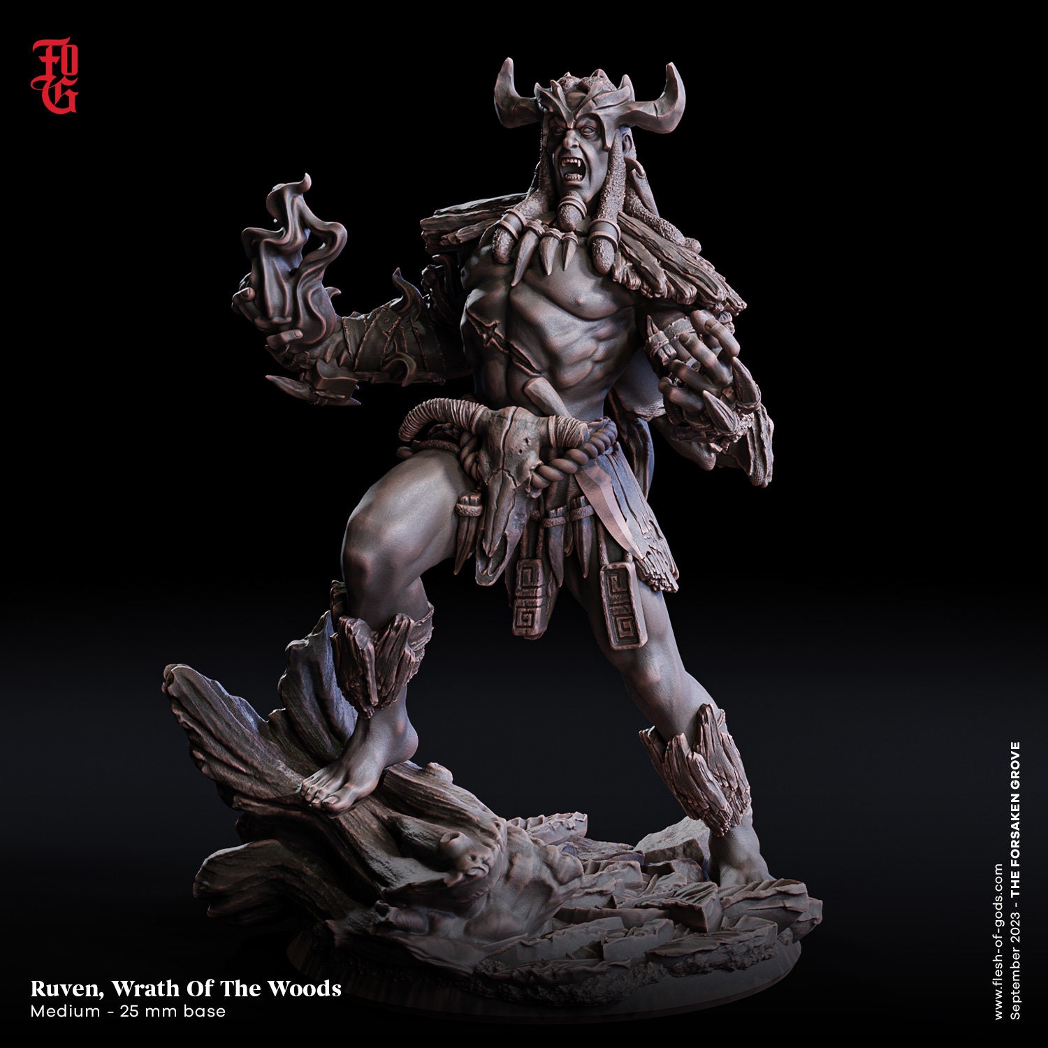 Half Orc Druid Miniature - Flesh of Gods | Grimdark Sorcerer Model ...