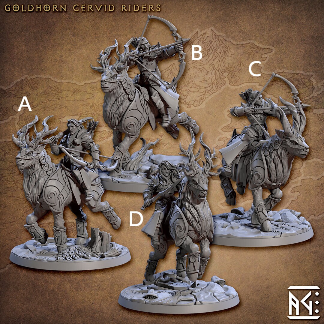 Mounted Elf Cavalry Miniature - Artisan Guild | Giant Stag Models ...