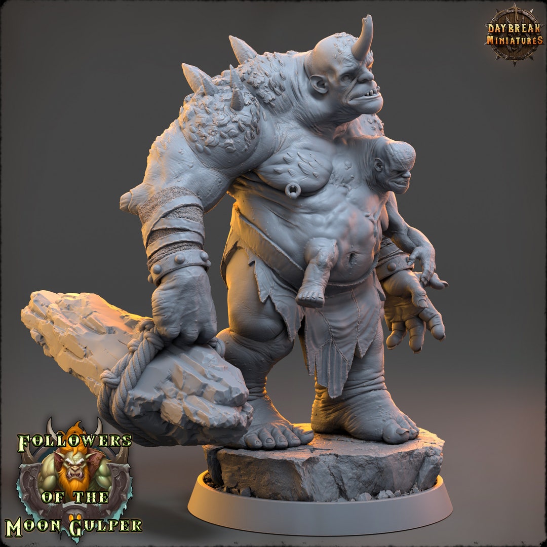 Mutant Ettin Miniature - Daybreak Miniatures | Grimdark Giant Model ...
