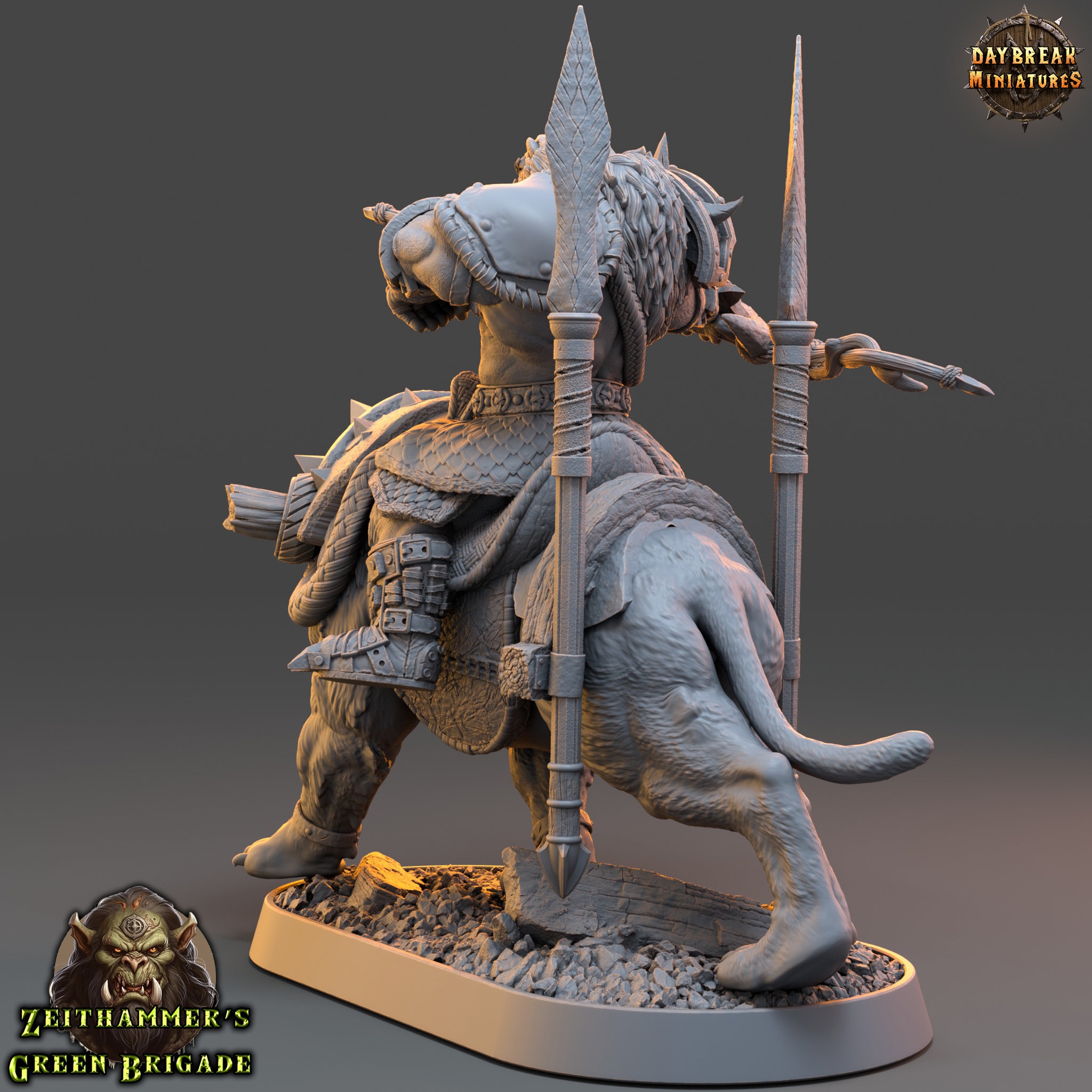 Orc Tiger Cavalry Miniatures - Daybreak Miniatures | Mounted Half Ogre ...