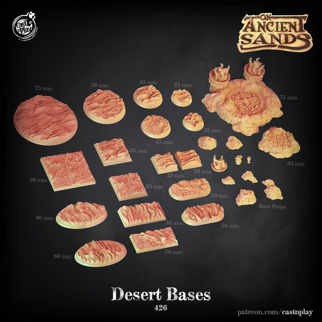 Desert/temple Terrain Bases for Miniatures - Castnplay | Dungeons ...