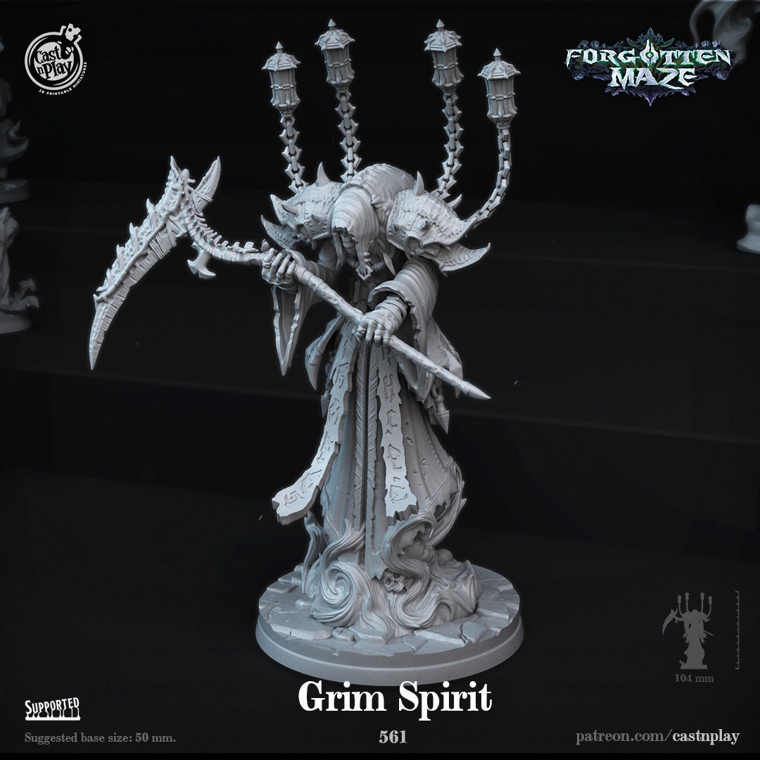 Grim Reaper Miniature - Castnplay | Undead Wraith Lord Executioner ...