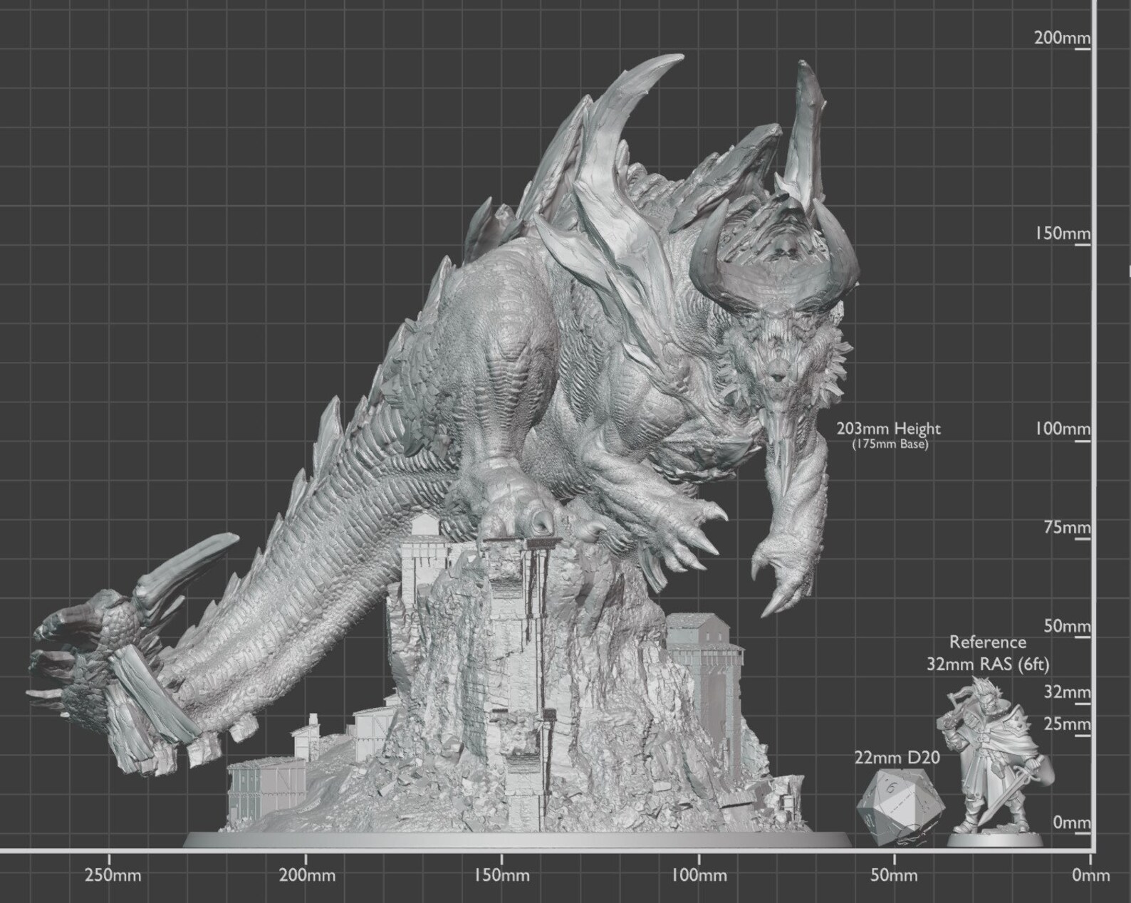 Tarrasque Miniature - Lord of the Print | Gargantuan Dragon Model ...
