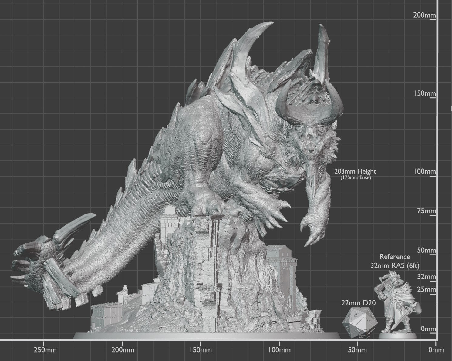 Tarrasque Miniature - Lord of the Print | Gargantuan Dragon Model ...