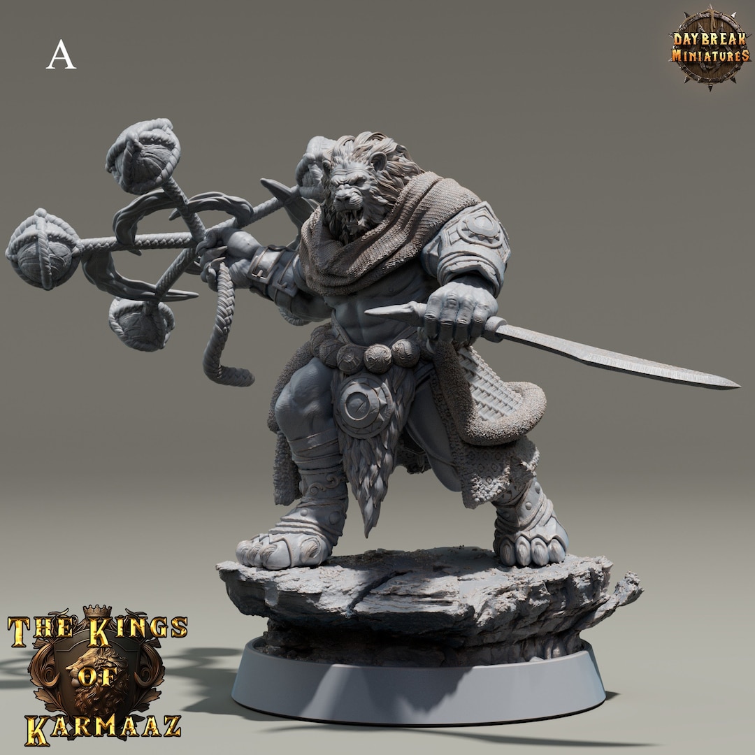 Leonin Infantry Miniatures Daybreak Miniatures Tabaxi Soldier Models ...