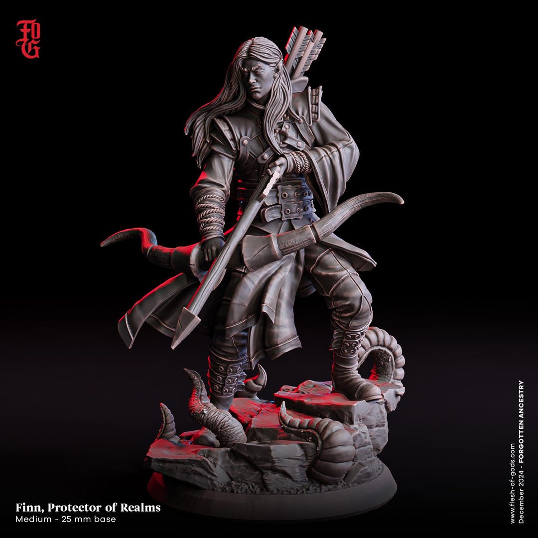 Male Half Elf Ranger Miniature Flesh of Gods Drow Rogue Model Dungeons ...