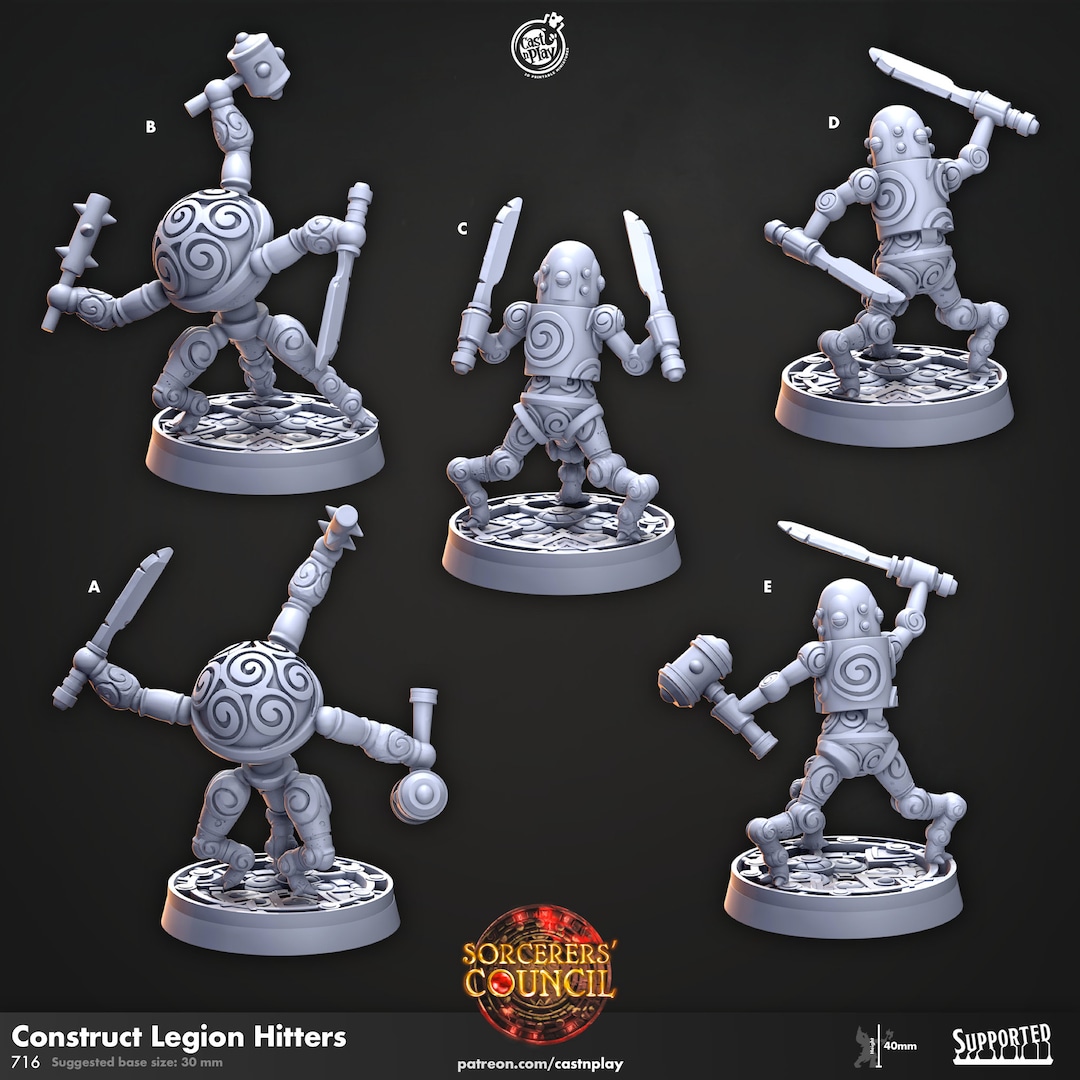 Construct Warrior Miniatures Castnplay Mechanical Golem Models Dungeons ...