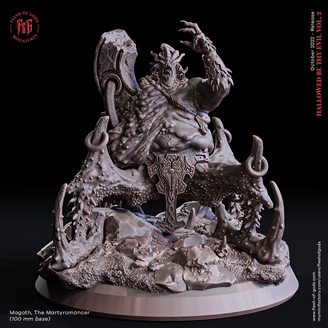 Chaos Demon Miniature - Flesh of Gods | Daemon of Nurgle Model ...