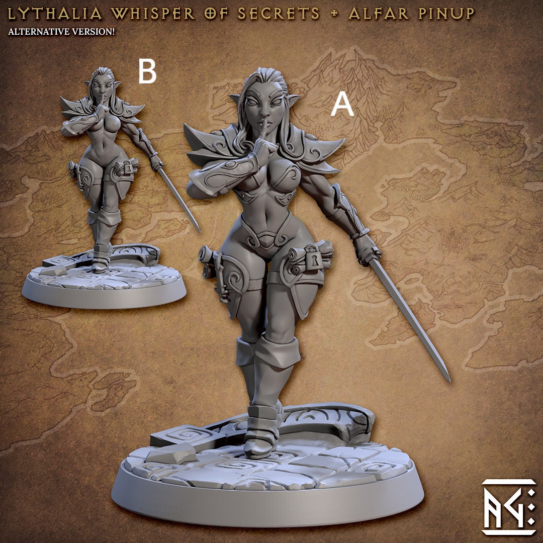 High Elf Huntress Miniature - Artisan Guild | Female Elf Rogue Pinup Model | Dungeons and ...