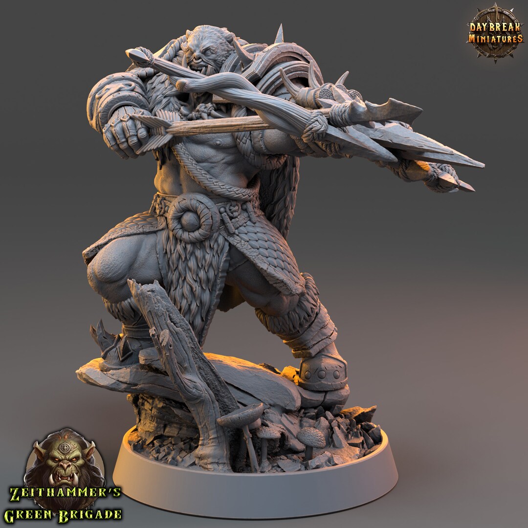 Orc Ranger Miniature Daybreak Miniatures Werebear Archer Model Dungeons ...