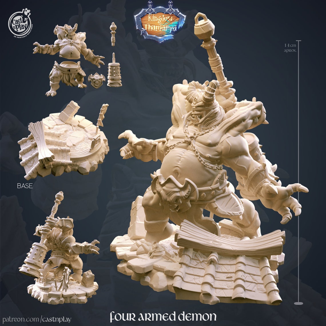 Four-armed Demon Miniature Castnplay Oni Model for - Etsy