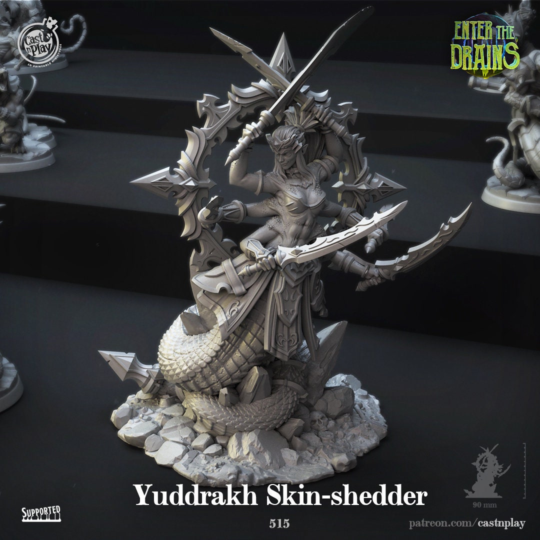 Yuan-ti Pureblood Warrior Miniature - Castnplay | Snake-folk Infantry ...