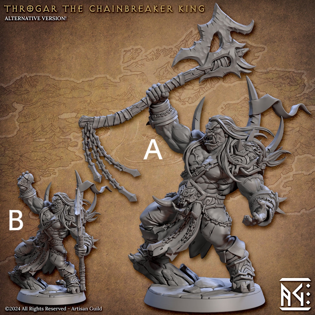 Orc Clan Leader Barbarian Miniatures - Artisan Guild | Savage Orruk Big ...
