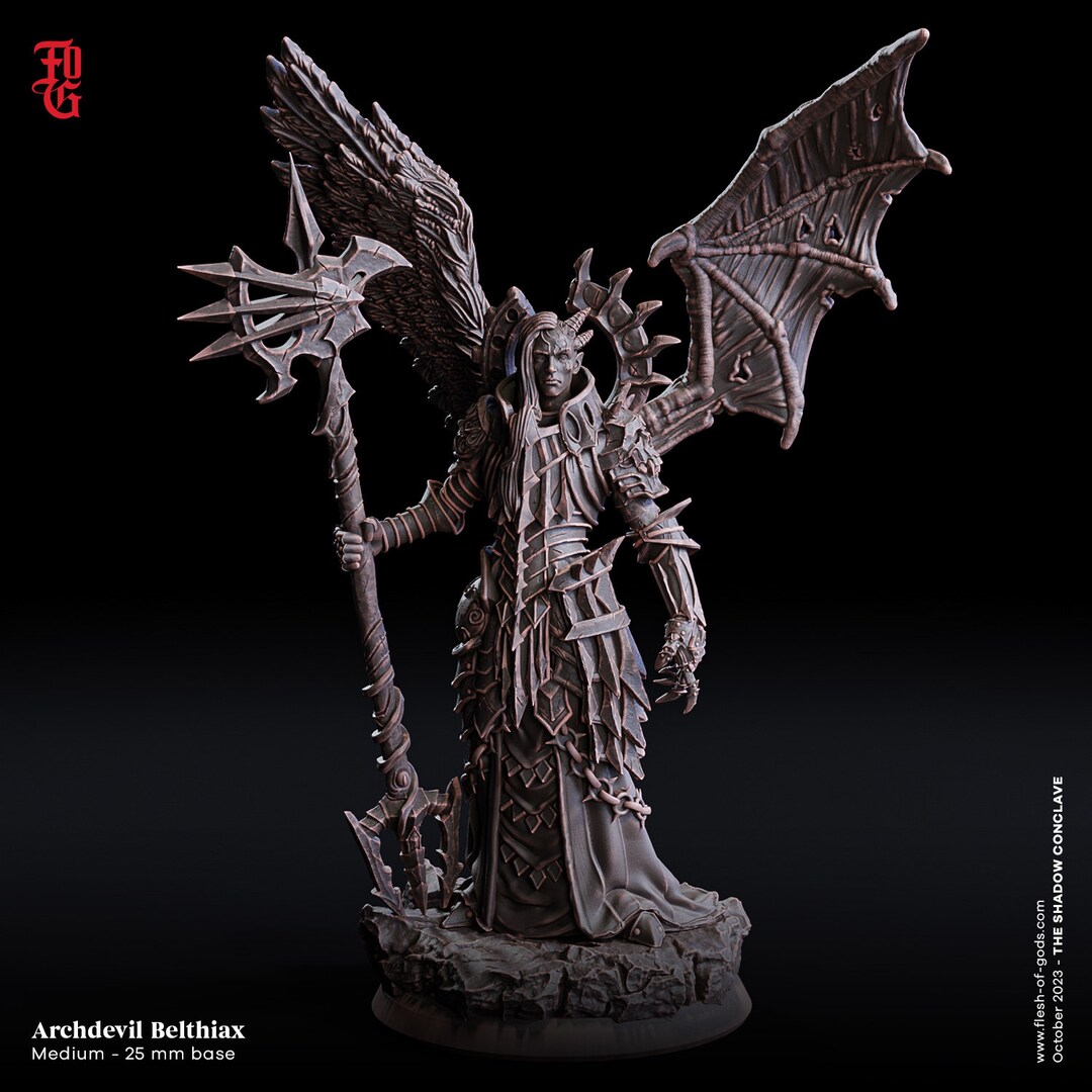 Aasimar Warlock Miniature - Flesh of Gods | Archdevil Fighter Model ...