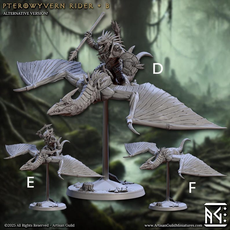 Ripperdactyl & Lizardmen Rider Miniatures - Artisan Guild | Saurus ...