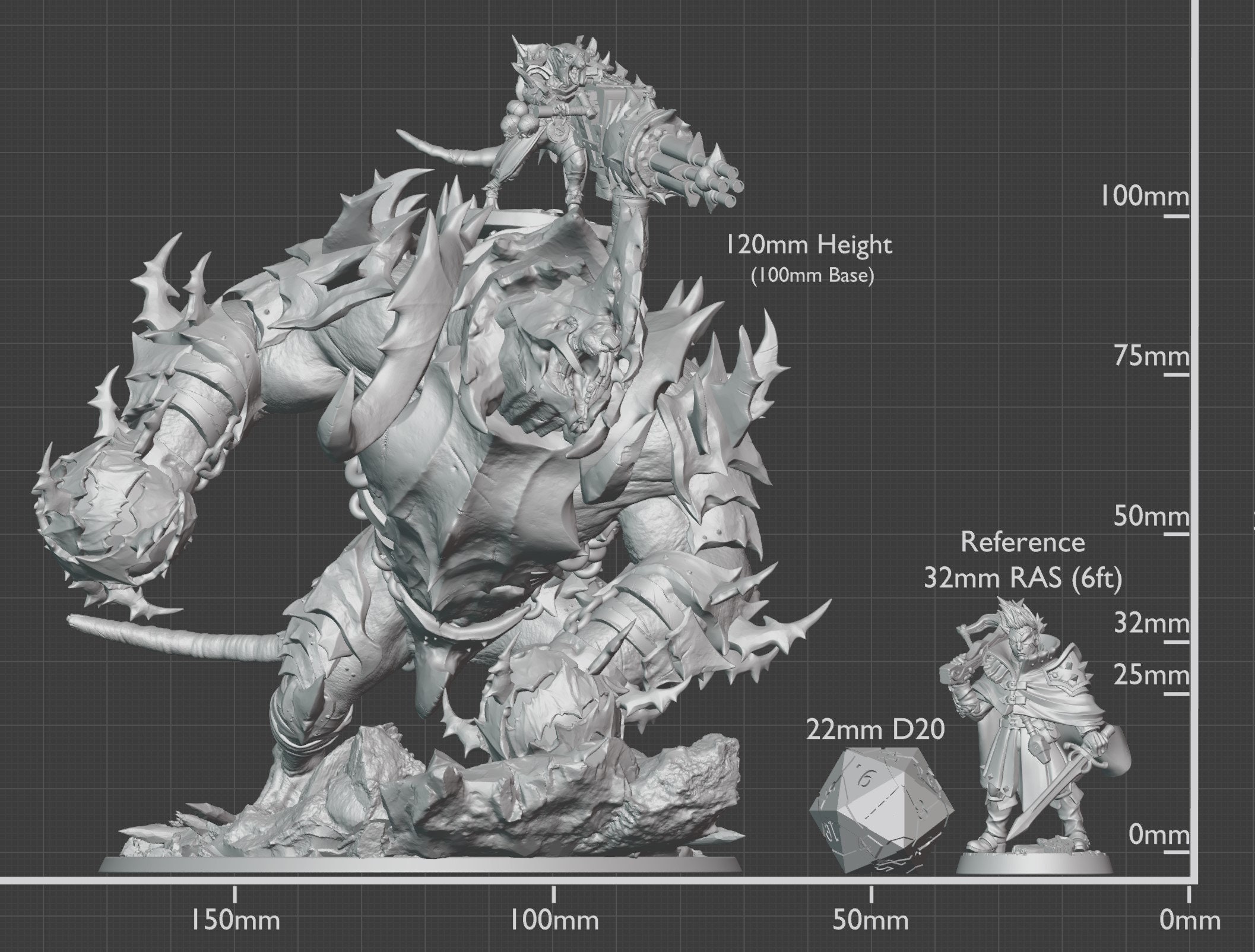 Rat Ogre Seige Engine Miniature - Lord of the Print | Ratfolk War ...