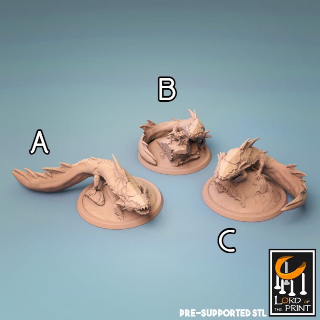 Sea Creature Miniatures - Lord of the Print | Armoured Lizard Models ...