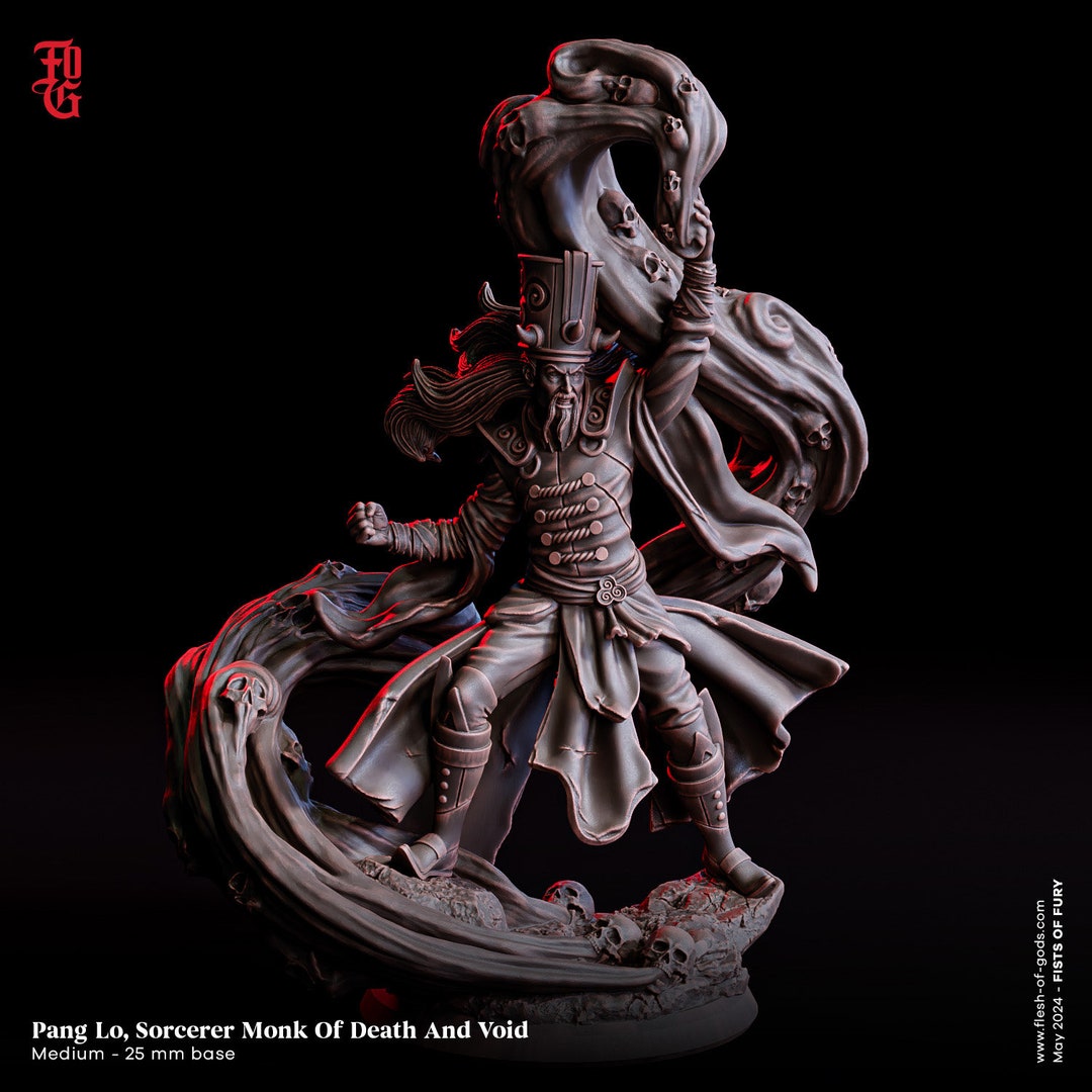 Human Necromancer Wizard Miniature - Flesh of Gods | Evil Sorcerer Monk ...